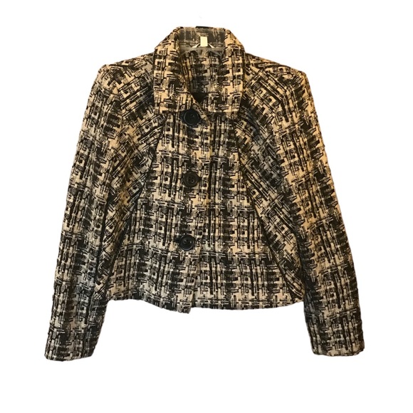 CAbi | Jackets & Coats | Cabi Black And Cream Tweed Blazer | Poshmark